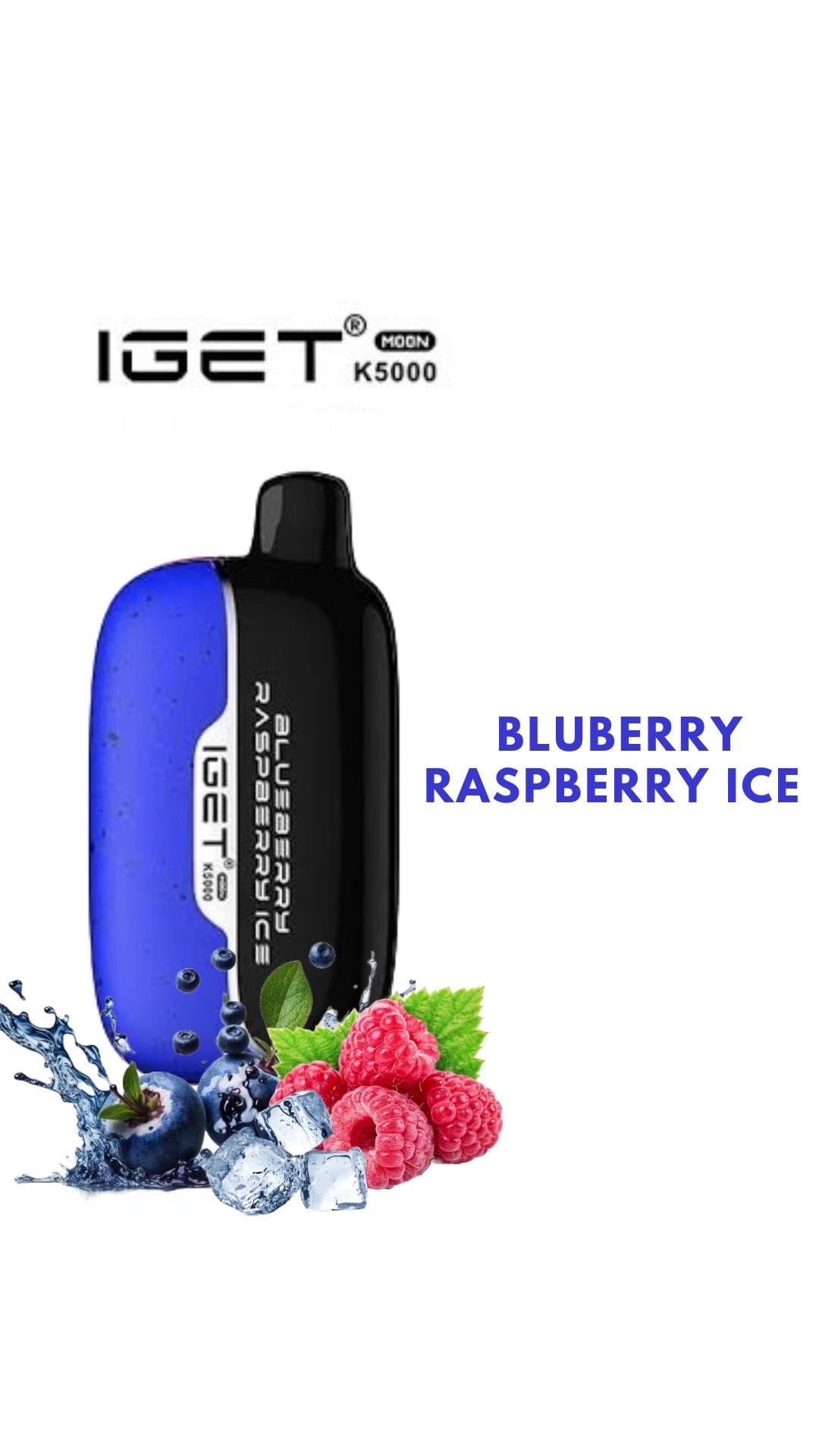 IGET MOON - BLUEBERRY RASPBERRY ICE - K5000 PUFFS - Aus Vape Store
